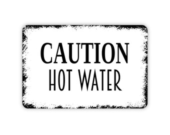 Caution Hot Water Sign Adhesive Sticker Warning Sign, Sticker, Silver ...