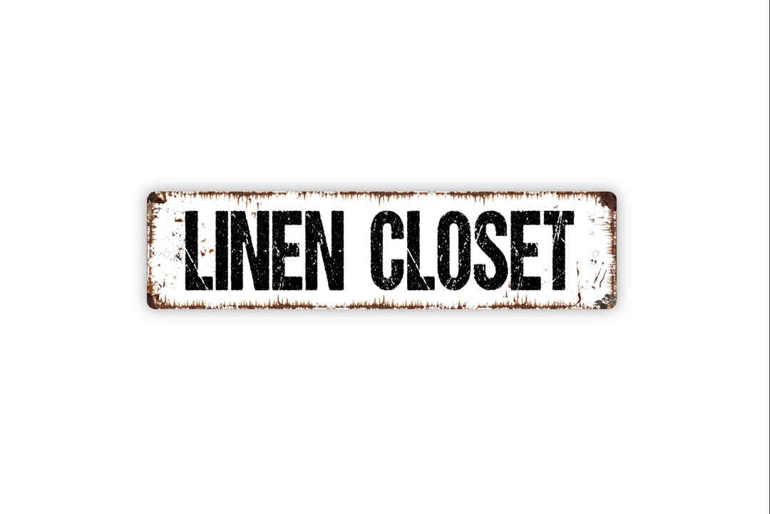 Linen Closet Sign Rustic Metal Street Sign or Door Name Plate Plaque - Etsy