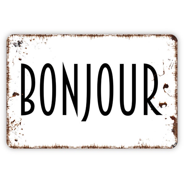 Bonjour Sign - Etsy
