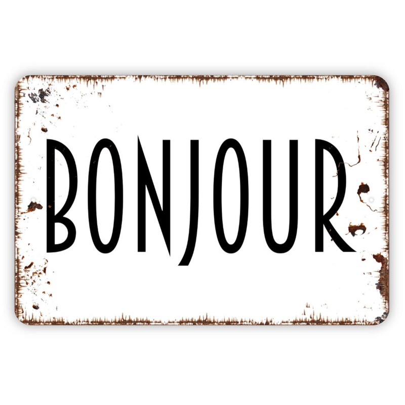Bonjour Sign - Etsy