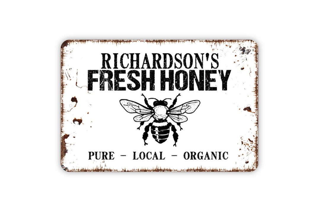Personalized Fresh Honey Bee Sign - Custom Apiary Metal Wall Art - Etsy