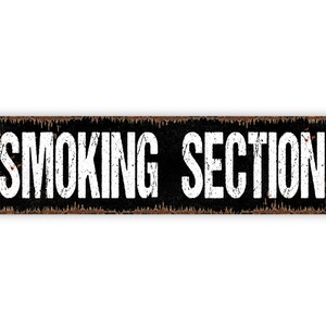 Smoking Section Sign - Smokers Area Lounge Designated Area Rustic ...