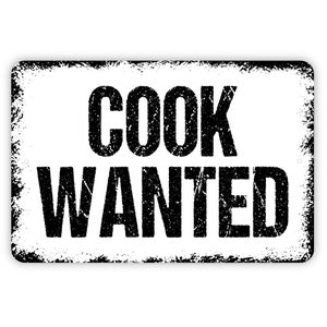 Cook Wanted Sign - Kitchen Metal Indoor or Outdoor Wall Art - Etsy