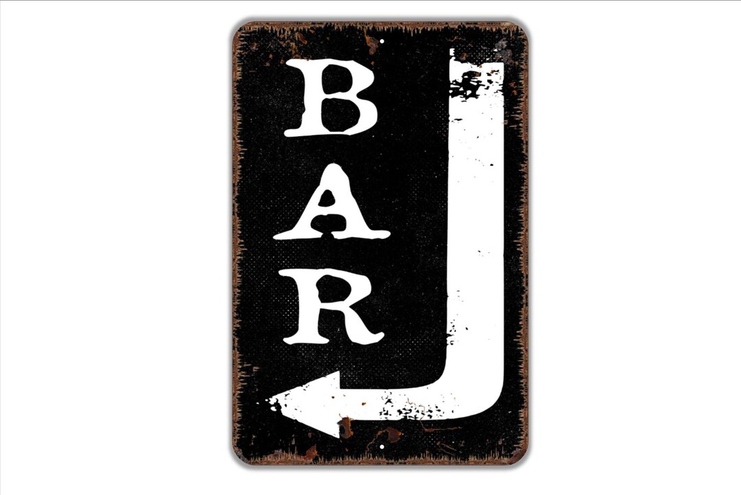 Bar With Right or Left Arrow Sign - Metal Indoor or Outdoor Wall Art - Etsy