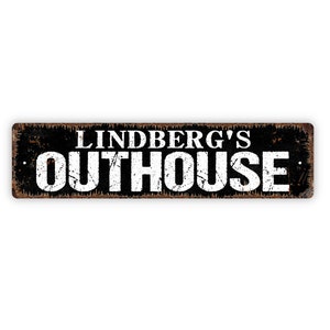 Personalized Outhouse Sign, Custom Metal Sign, Rustic Street Sign or ...