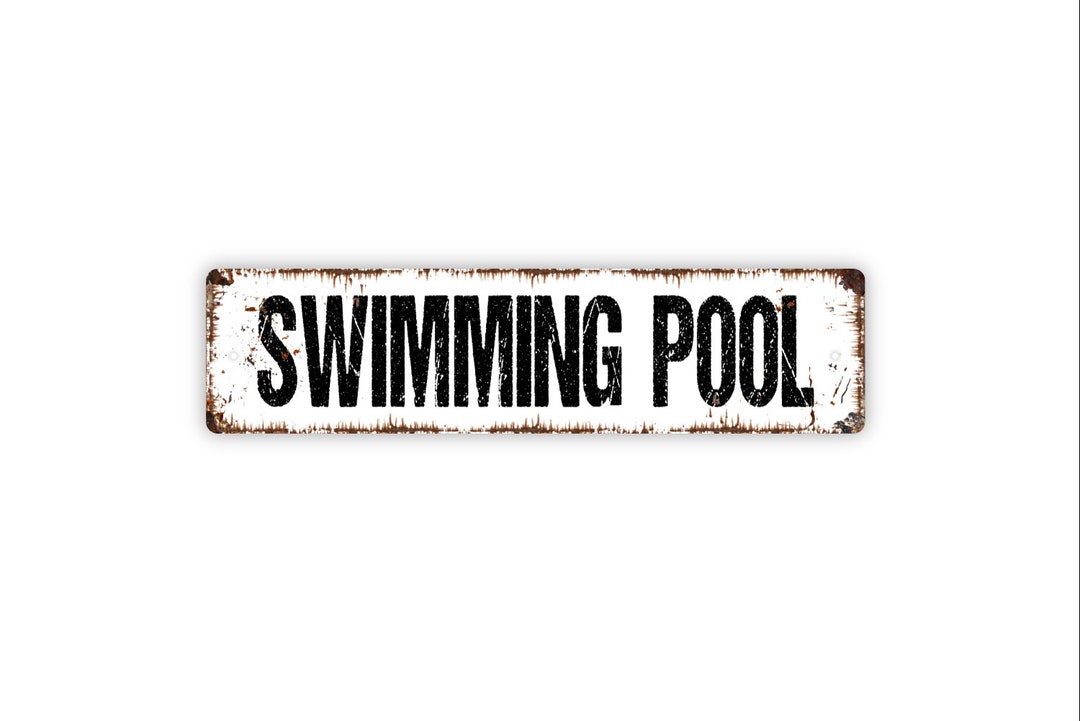 Swimming Pool Sign - Pool House Towels Bath Backyard Patio Paradise ...