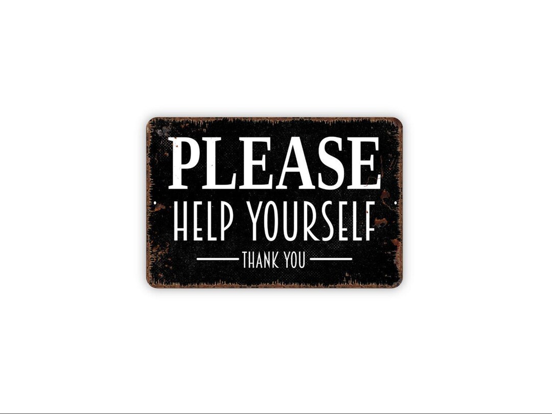 Please Help Yourself Thank You Sign | Self Serve Wall Decor | Metal ...
