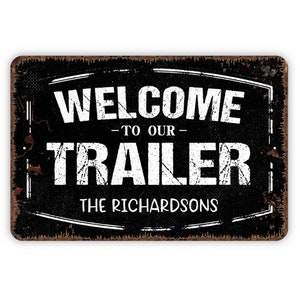 Personalized Welcome to Our Trailer Sign - Custom Metal Wall Art Indoor ...
