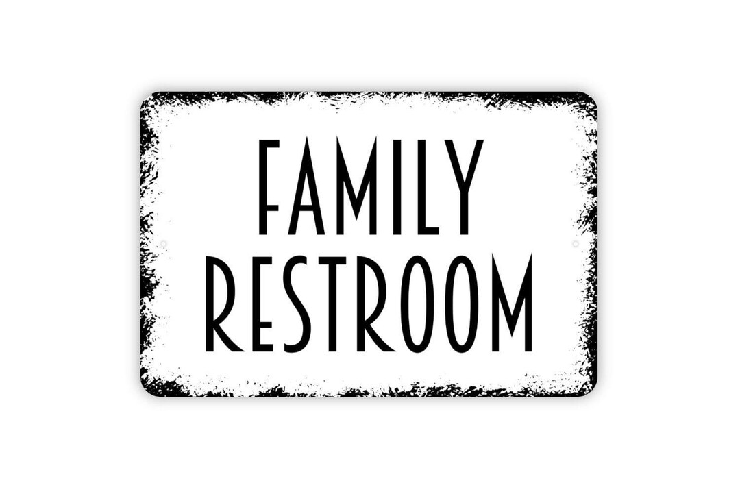 Family Restroom Sign - Bathroom Door Wall Decor - Public Facility or ...