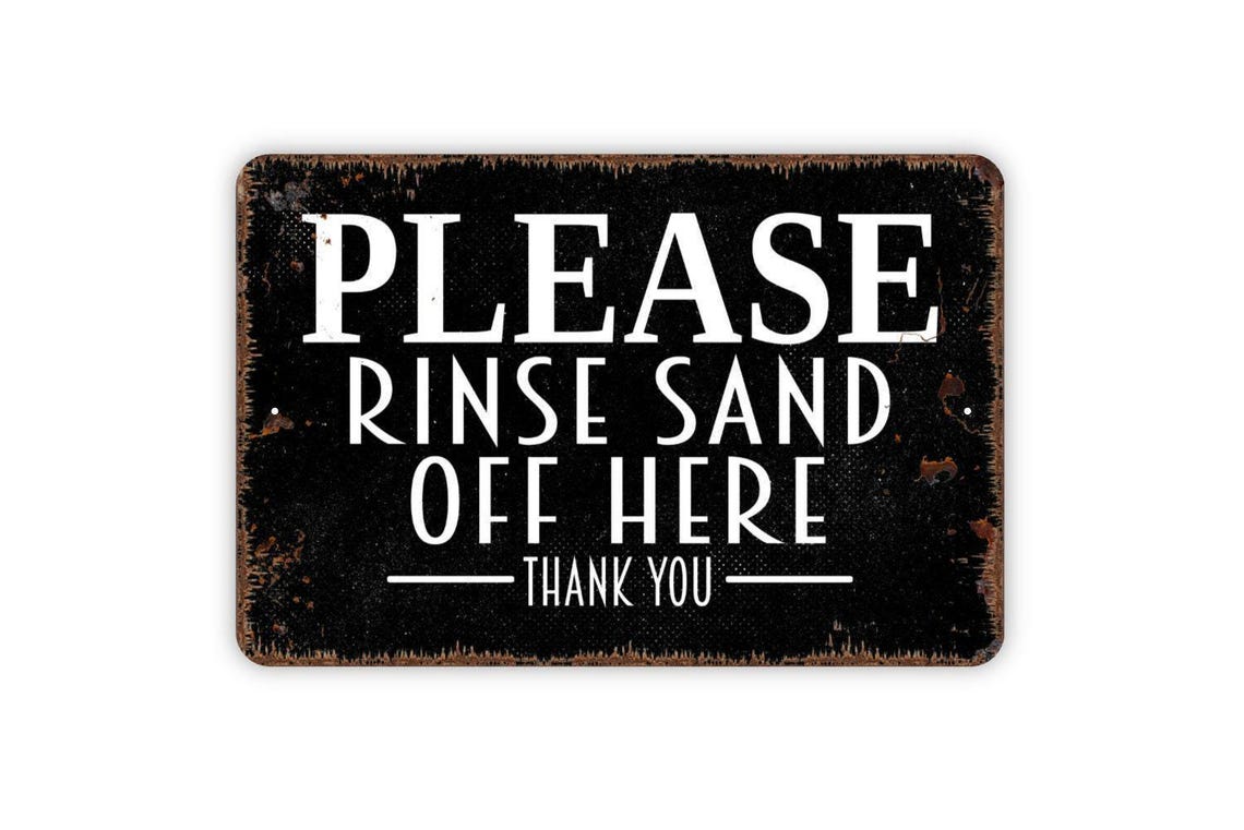 Please Rinse Sand off Here Sign | Beach Pool Outdoor Shower Decor ...