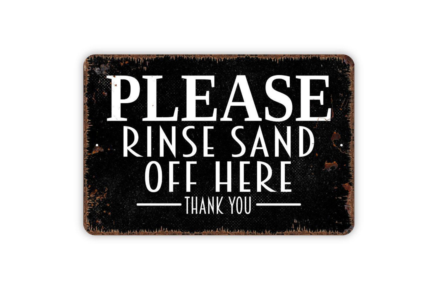 Please Rinse Sand off Here Sign | Beach Pool Outdoor Shower Decor ...