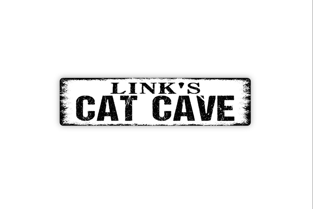 Personalized Cat Cave Sign, Custom Metal Sign, Rustic Street Sign or ...