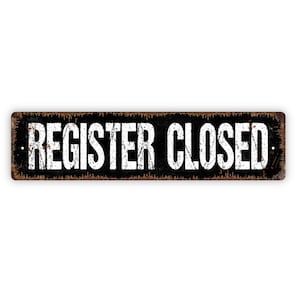 Register Closed Sign - Cash Register Pay Here Check Out Rustic Street ...