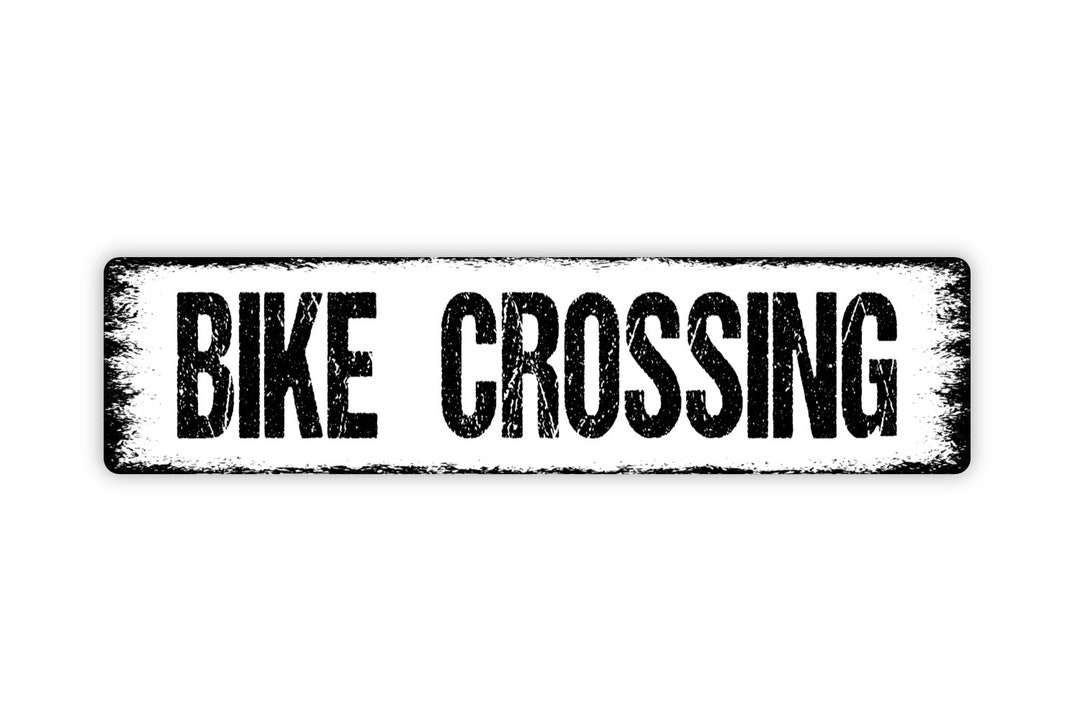Bike Crossing Sign Bicycle Path Motorcycle Motorbike Trail - Etsy