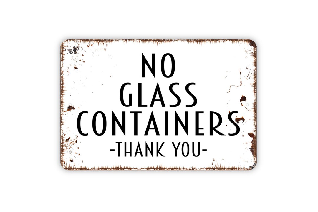 No Glass Containers Sign, Beach or Swimming Pool House Farmhouse ...