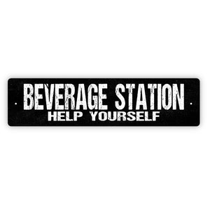 Beverage Station Help Yourself Sign - Drinks Hot Cold Soda Tea Coffee ...