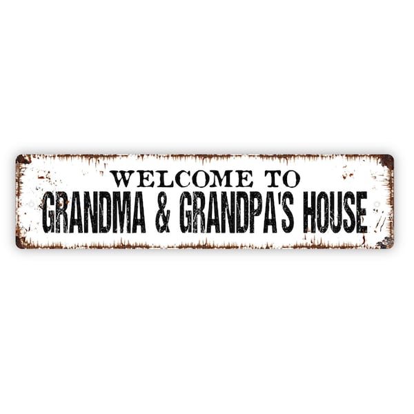 Welcome Grandma and Grandpa Metal Sign - Etsy