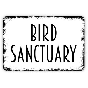 Bird Sanctuary Sign, Metal Sign, Farmhouse Contemporary Modern Wall ...