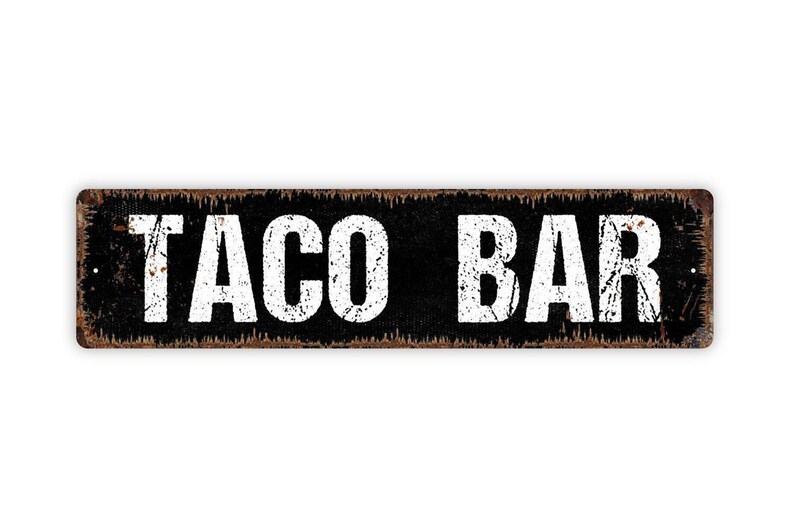 Taco Bar Sign | Fiesta Party Food Station Wall Art | Kitchen Dining ...