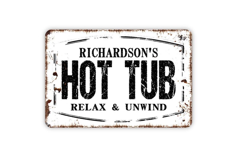 Personalized Hot Tub Sign | Custom Hot Tub Wall Decor Metal Sign or ...