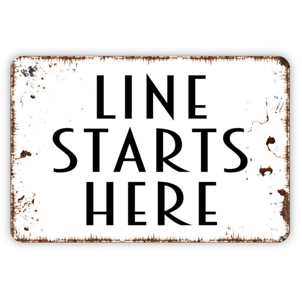Line Starts Here Sign - Etsy