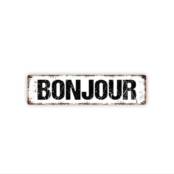 Bonjour Sign - Etsy