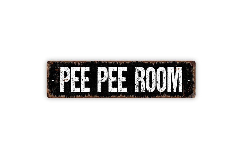 Pee Pee Room Sign | Funny Bathroom Door Sign | Playful Restroom Wall ...