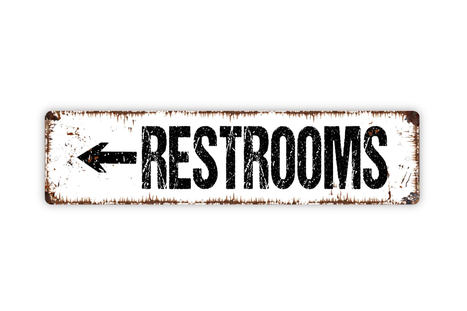 Baños con letrero de flecha letrero de metal rústico - Etsy México