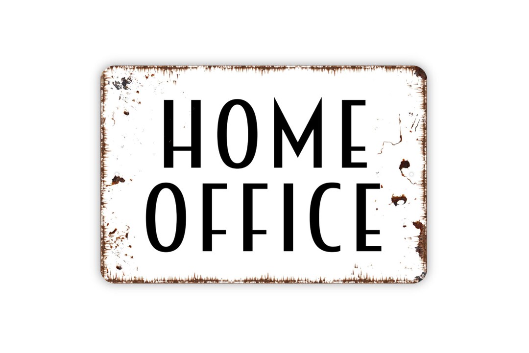 Home Office Sign, Metal Sign, Farmhouse Contemporary Modern Wall Metal ...