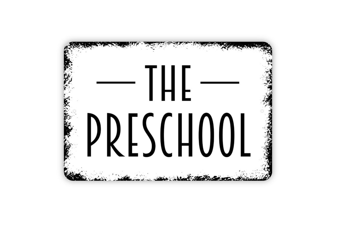 The Preschool Sign - Schoolhouse Pre-k Childcare Metal Wall Art Indoor ...