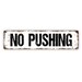 No Pushing Sign - Swimming Pool Rules Playground Rules Vinyl Sticker or ...