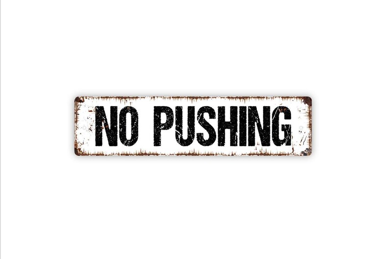 No Pushing Sign - Swimming Pool Rules Playground Rules Vinyl Sticker or ...