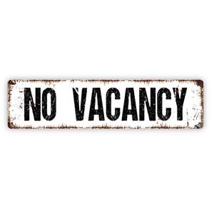 No Vacancy Metal Sign - Hotel Motel Bed and Breakfast Stay Awhile Vinyl ...