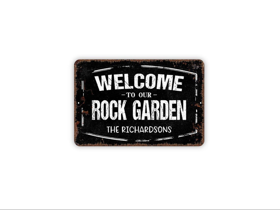 Personalized Welcome to Our Rock Garden Sign, Custom Garden Name Wall ...