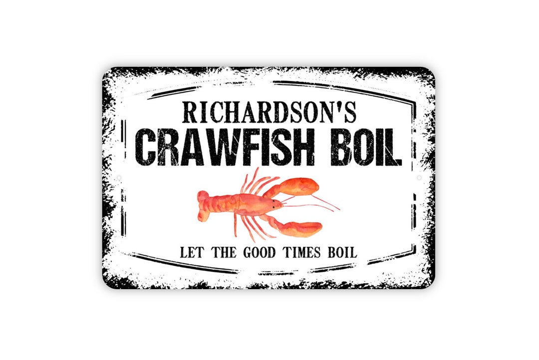 Personalized Crawfish Boil Sign - Custom Your Name Metal Sign Wall Art ...