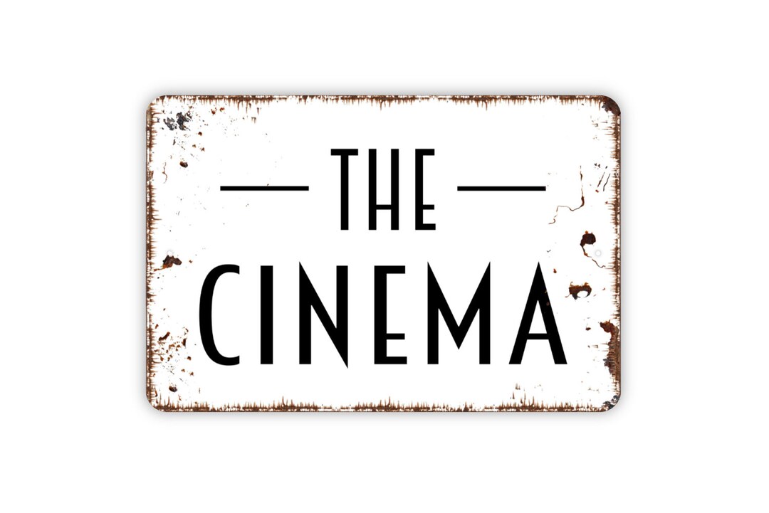 The Cinema Sign, Metal Sign, Farmhouse Contemporary Modern Wall Metal ...