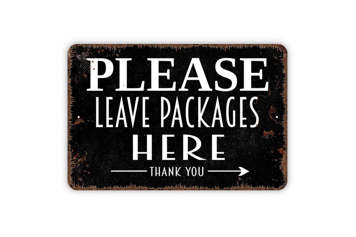 Please Leave Packages Here Sign With Arrow | Delivery Driver Sign ...