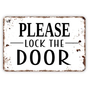 Please Lock the Door Sign - Metal Wall Art - Indoor or Outdoor - Etsy