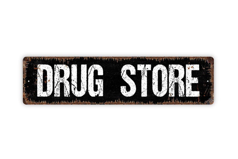 Drug Store Sign | Vintage Pharmacy Sign | Metal Apothecary Sign | Vinyl ...