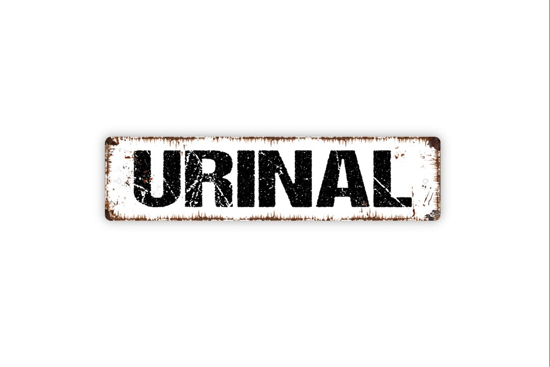 Urinal Metal Sign - Men's Restroom Rustic Metal Street Sign or Door ...