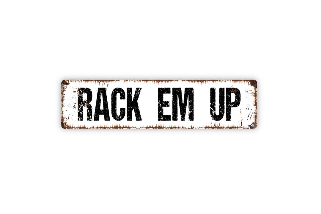 Rack Em up Sign - Billiards Pool Hall Table Bar Pub Rustic Street Metal ...