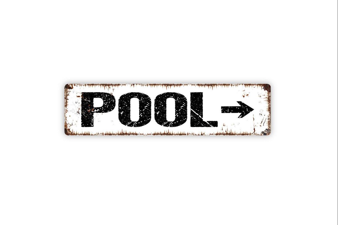 Swimming Pool With Right or Left Arrow Sign - Vinyl Sticker or Custom ...