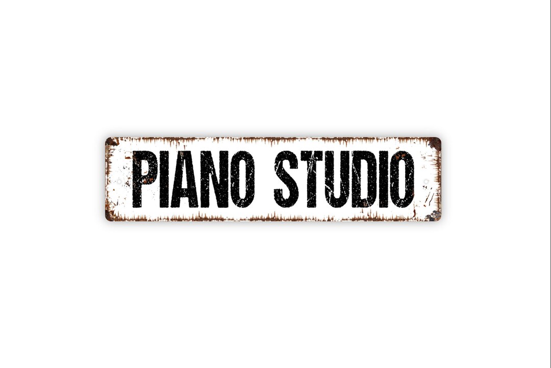 Piano Studio Sign - Music Room Rustic Street Metal Sign or Door Name ...