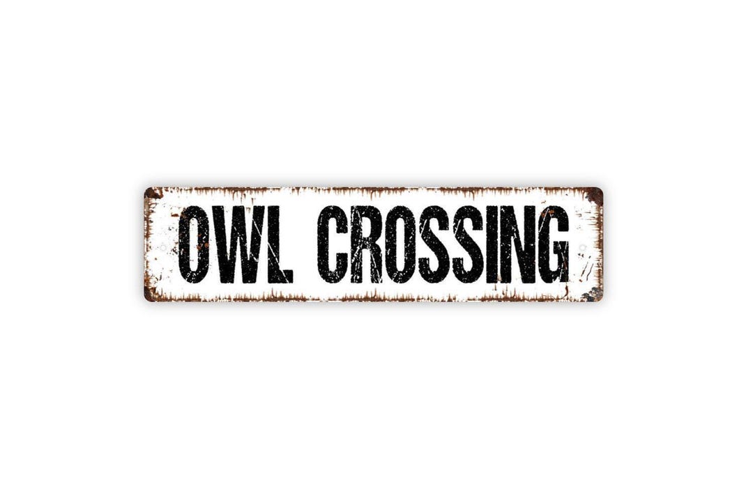 Owl Crossing Sign | Rustic Wildlife Bird Lover Wall Decor | Farmhouse ...