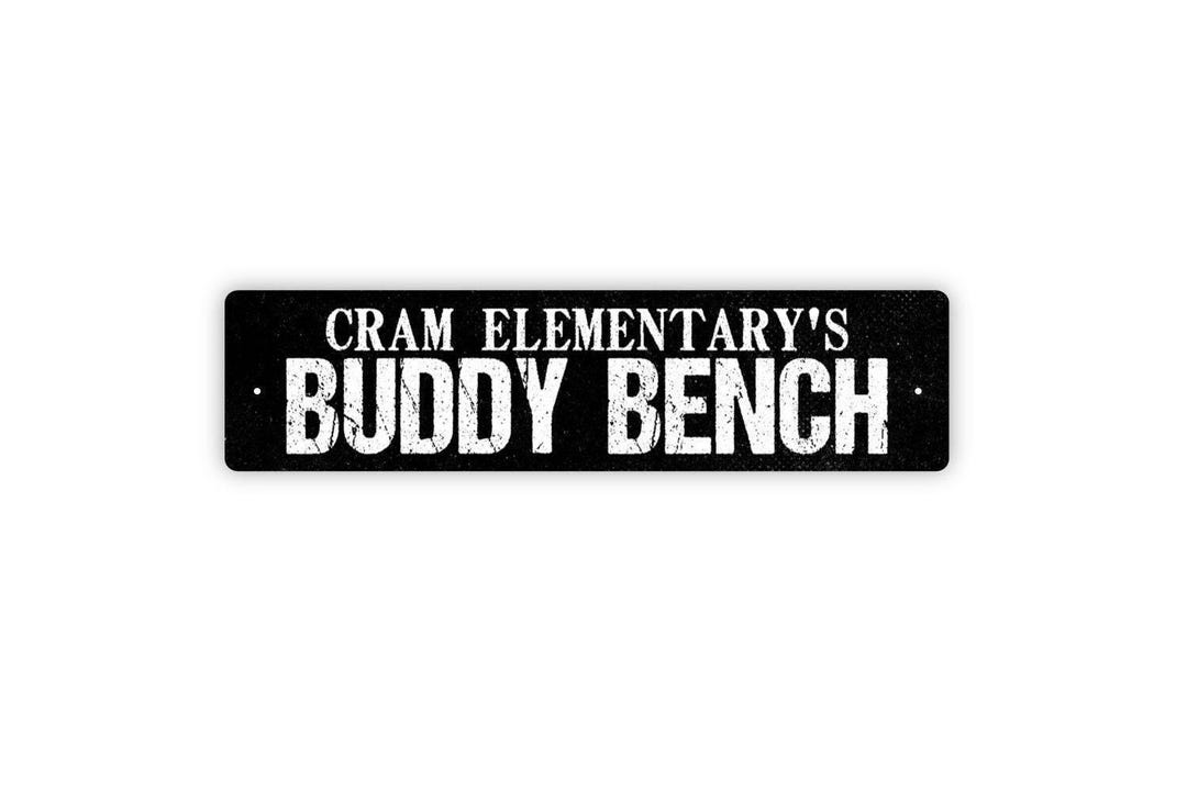 Personalized Buddy Bench Sign Metal Wall Decor Custom Name School ...