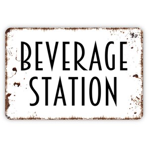 Beverage Station Sign - Metal Indoor or Outdoor Wall Art - Etsy
