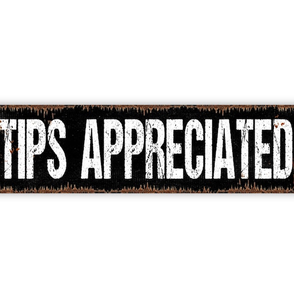 Tips Appreciated Sign - Etsy