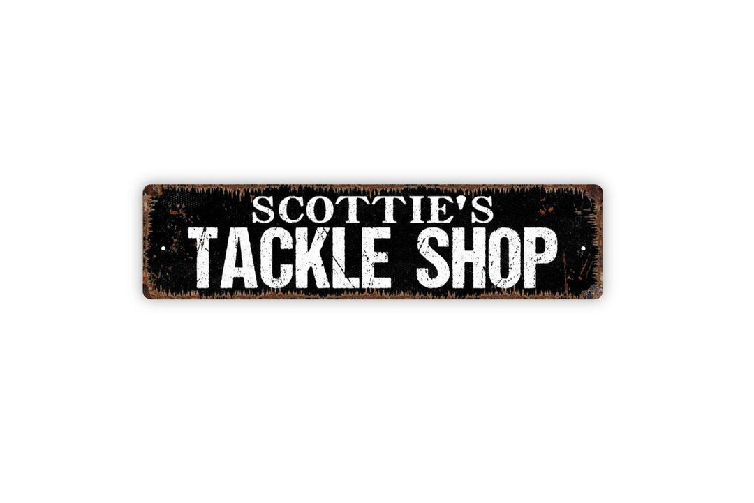 Personalized Tackle Shop Sign Metal Wall Decor Custom Fishing Room ...
