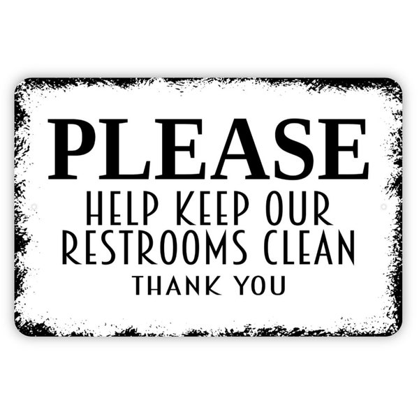Please Keep Bathroom Clean Sign - Etsy