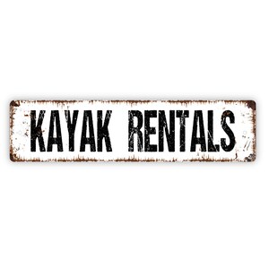 Kayak Rentals Sign - Paddle Canoe Float River Lake Fish Water Rustic ...